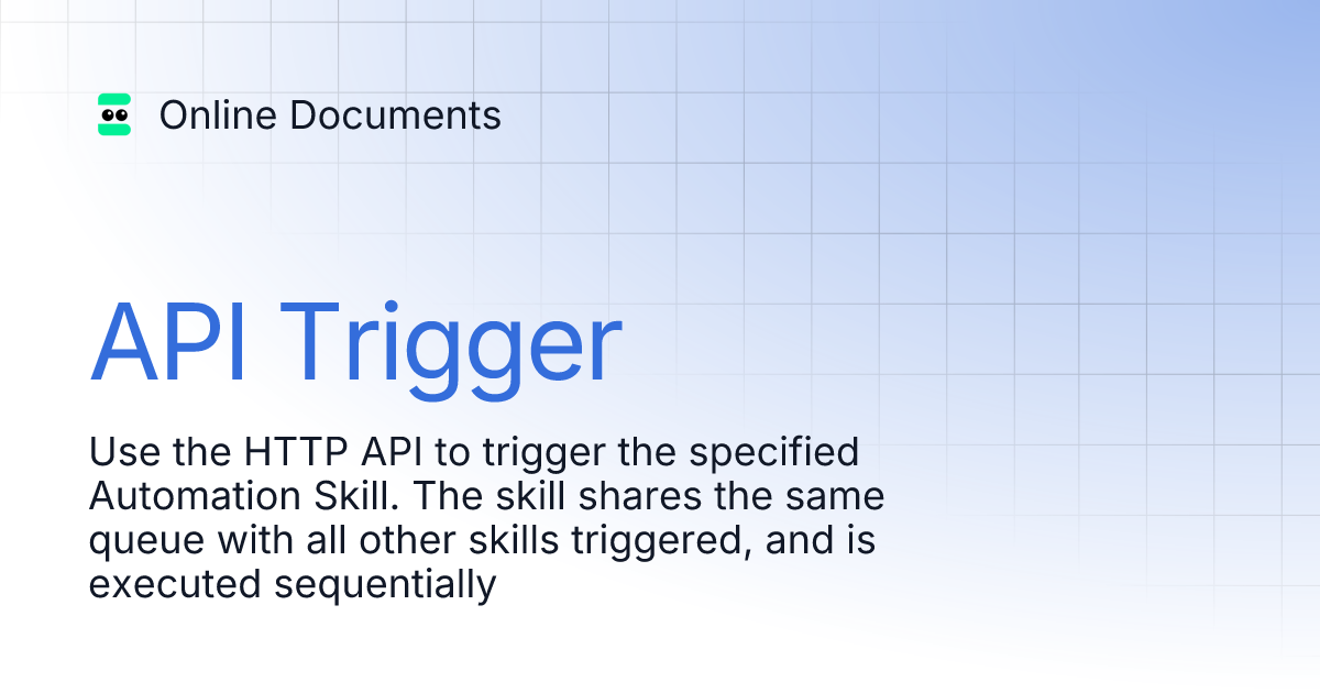 API Trigger | Online Documents