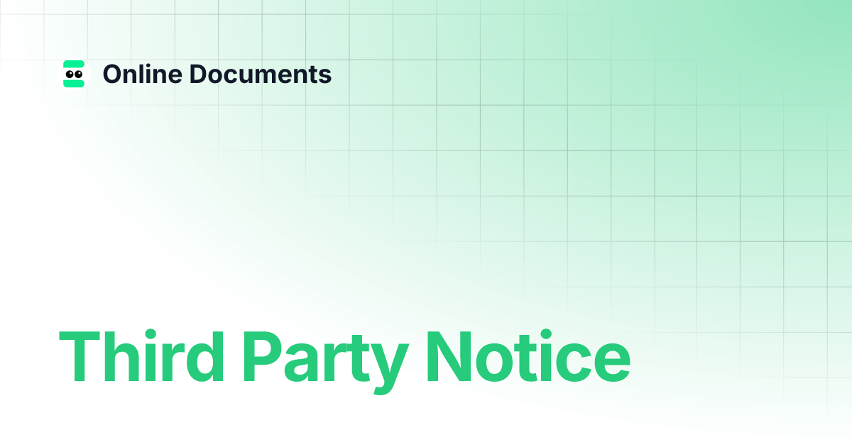 Third Party Notice | Online Documents